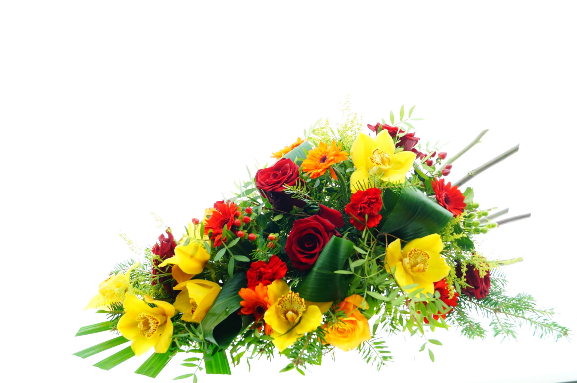 Gerbe à la main colorée • Fleurs et Création